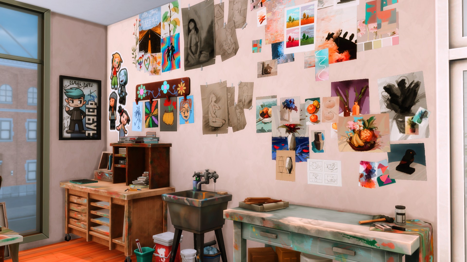 Creative Spaces in The Sims 4: Artist Studio Kit Build & Review ...
