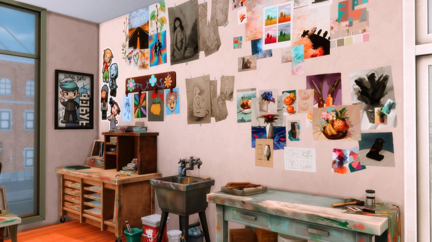 Creative Spaces in The Sims 4: Artist Studio Kit Build & Review ...